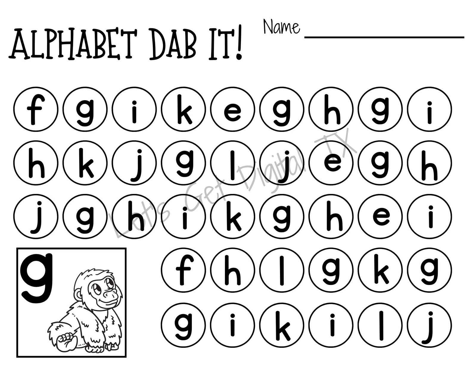 Alphabet Dab It Sheets, Preschool Prek Kindergarten Phonics, Alphabet ...