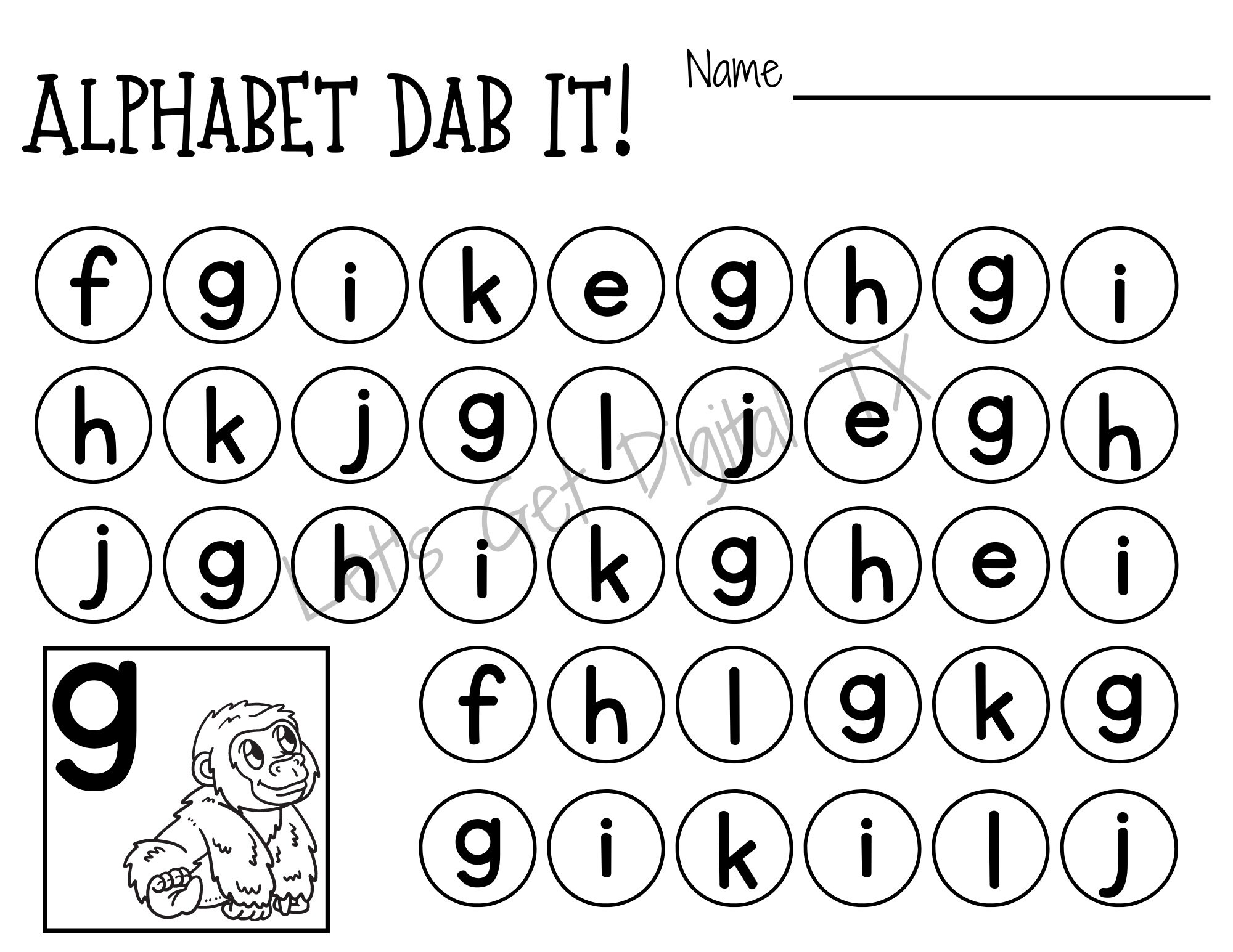 Alphabet Dab It Sheets, Preschool Prek Kindergarten Phonics, Alphabet ...