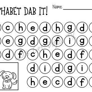 Alphabet Dab It Sheets, Preschool Prek Kindergarten Phonics, Alphabet ...
