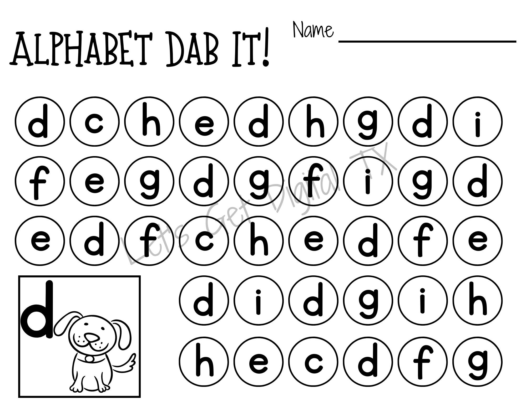 Alphabet Dab It Sheets, Preschool Prek Kindergarten Phonics, Alphabet ...