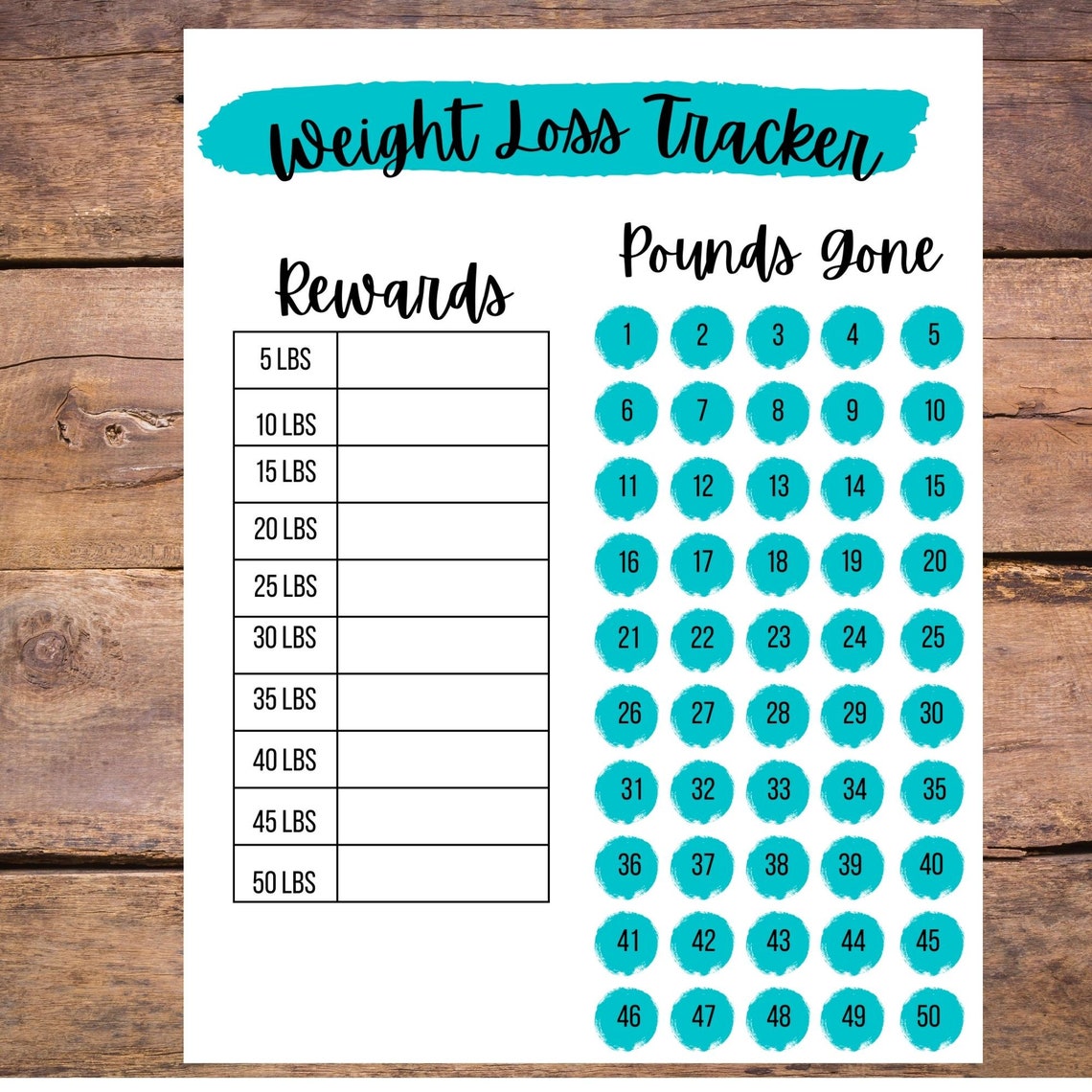 Weight Loss Reward Template, Printable Weight Loss Tracker, Digital ...