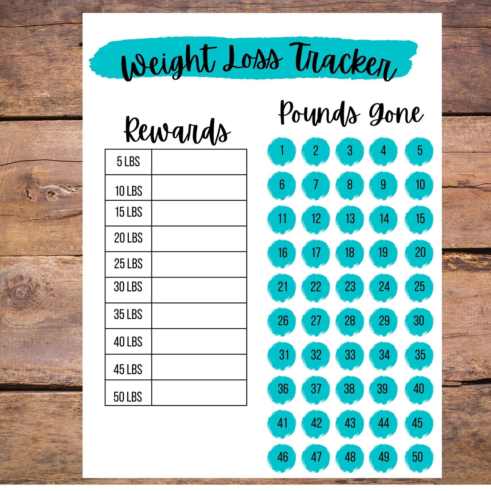 Weight Loss Reward Template, Printable Weight Loss Tracker, Digital ...