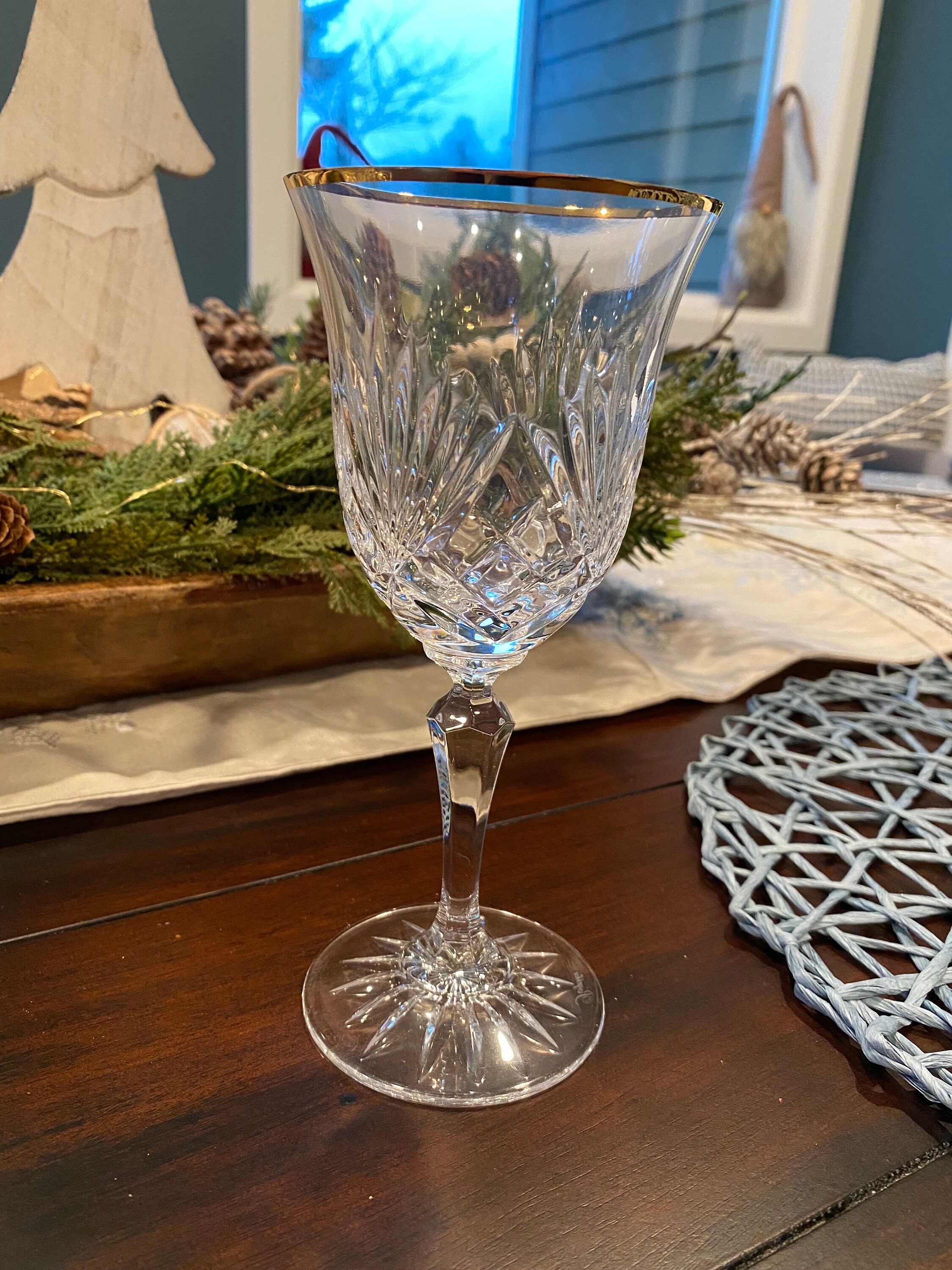 Set of 2 Miller Rogaska Richmond Gold Crystal Wine Glasses - Etsy