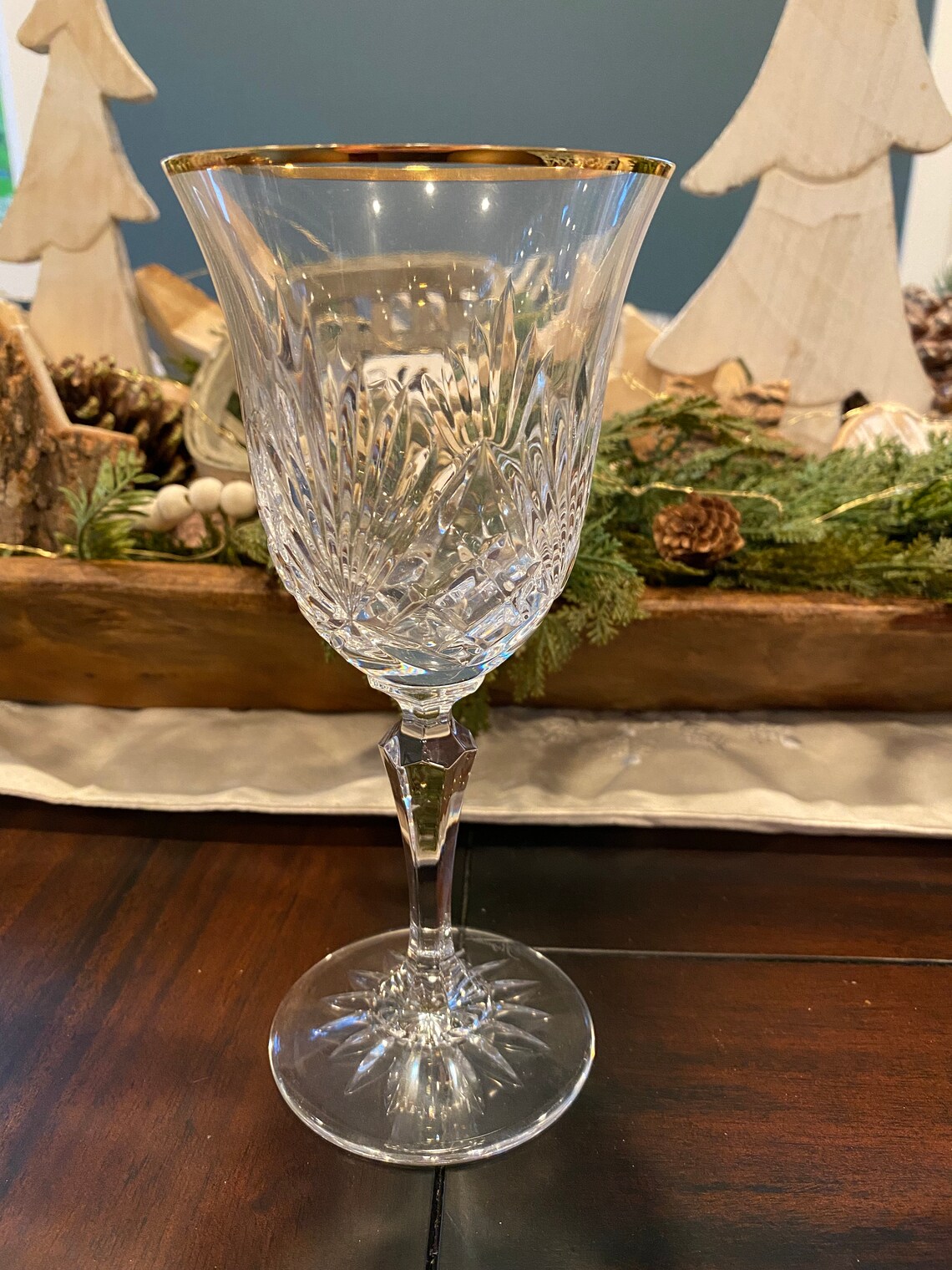 Set of 2 Miller Rogaska Richmond Gold Crystal Wine Glasses - Etsy