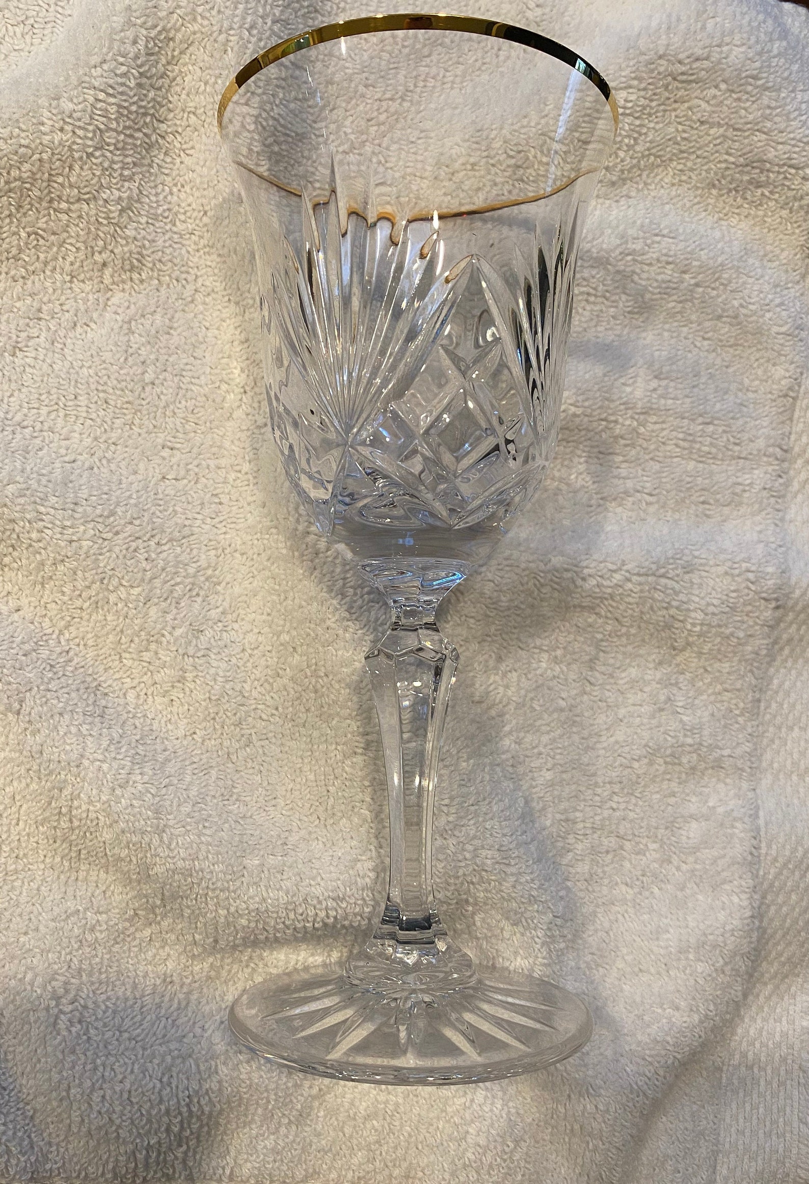 Set of 2 Miller Rogaska Richmond Gold Crystal Wine Glasses - Etsy