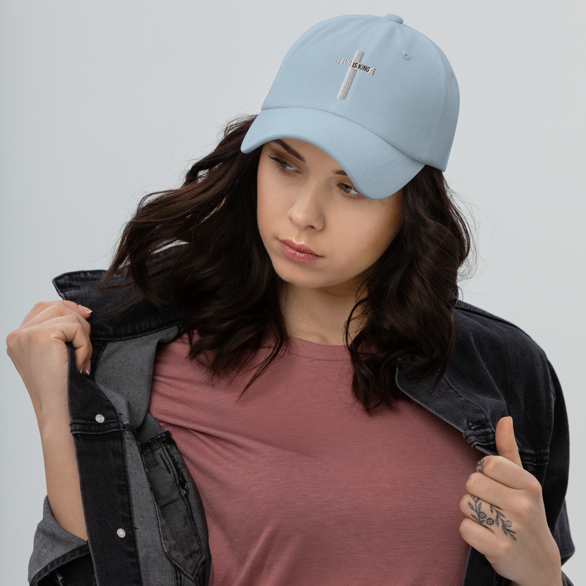 Jesus Embroidered Cross Baseball Hat - Religious Baseball Hat - Jesus ...