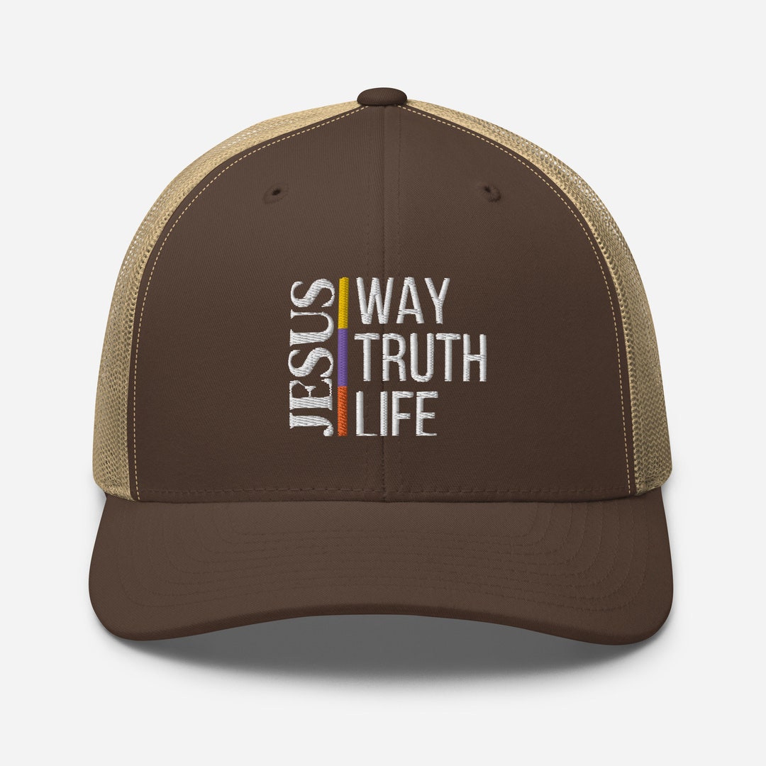 Christian Trucker Hat, Jesus Way Truth Life Trucker Hat, Bible Verse ...