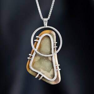 Sterling Silver and Metamorphic River Stone Pendant by New - Etsy