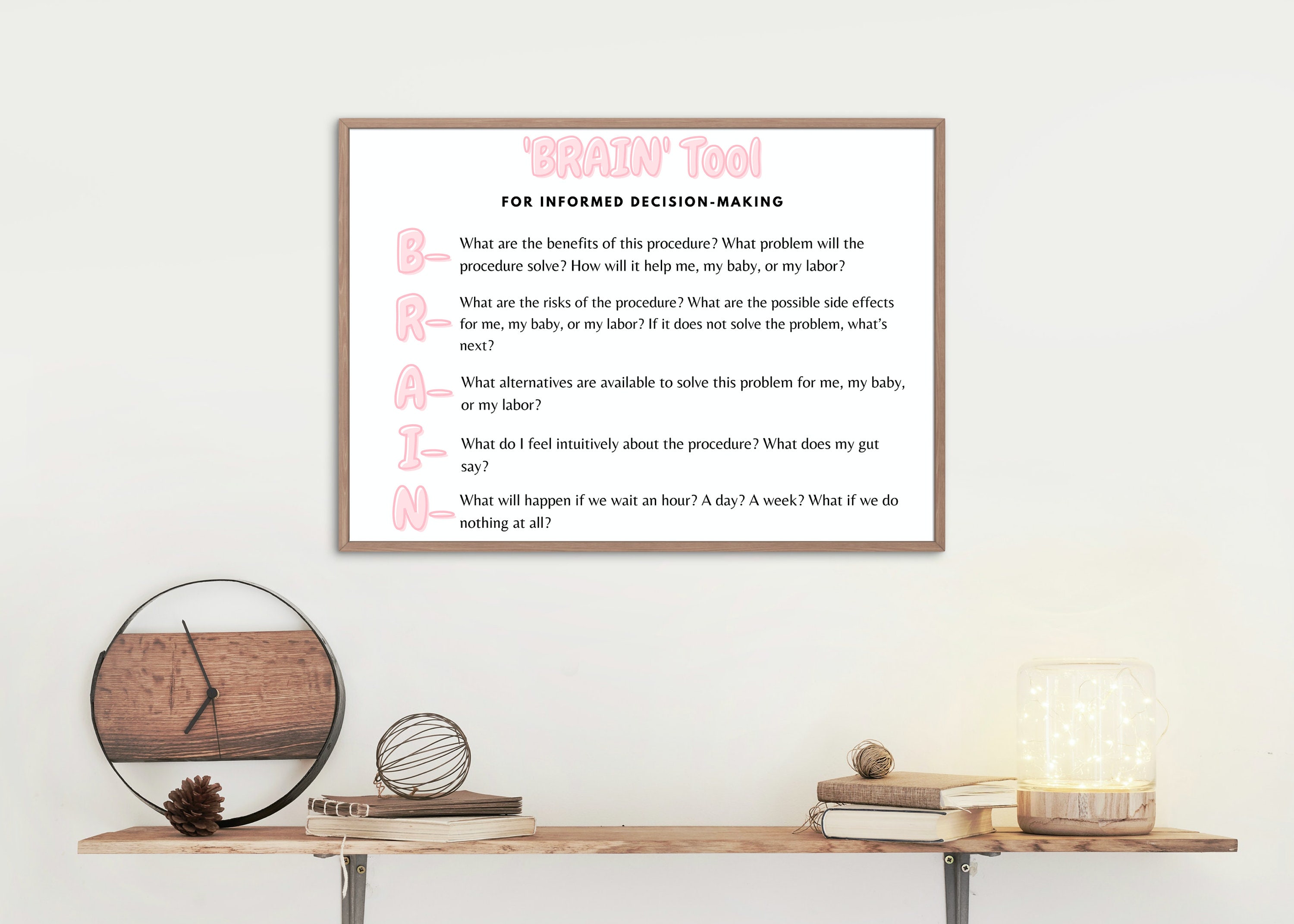 BRAIN Tool for Informed Decision-making | Childbirth Education | Doula ...