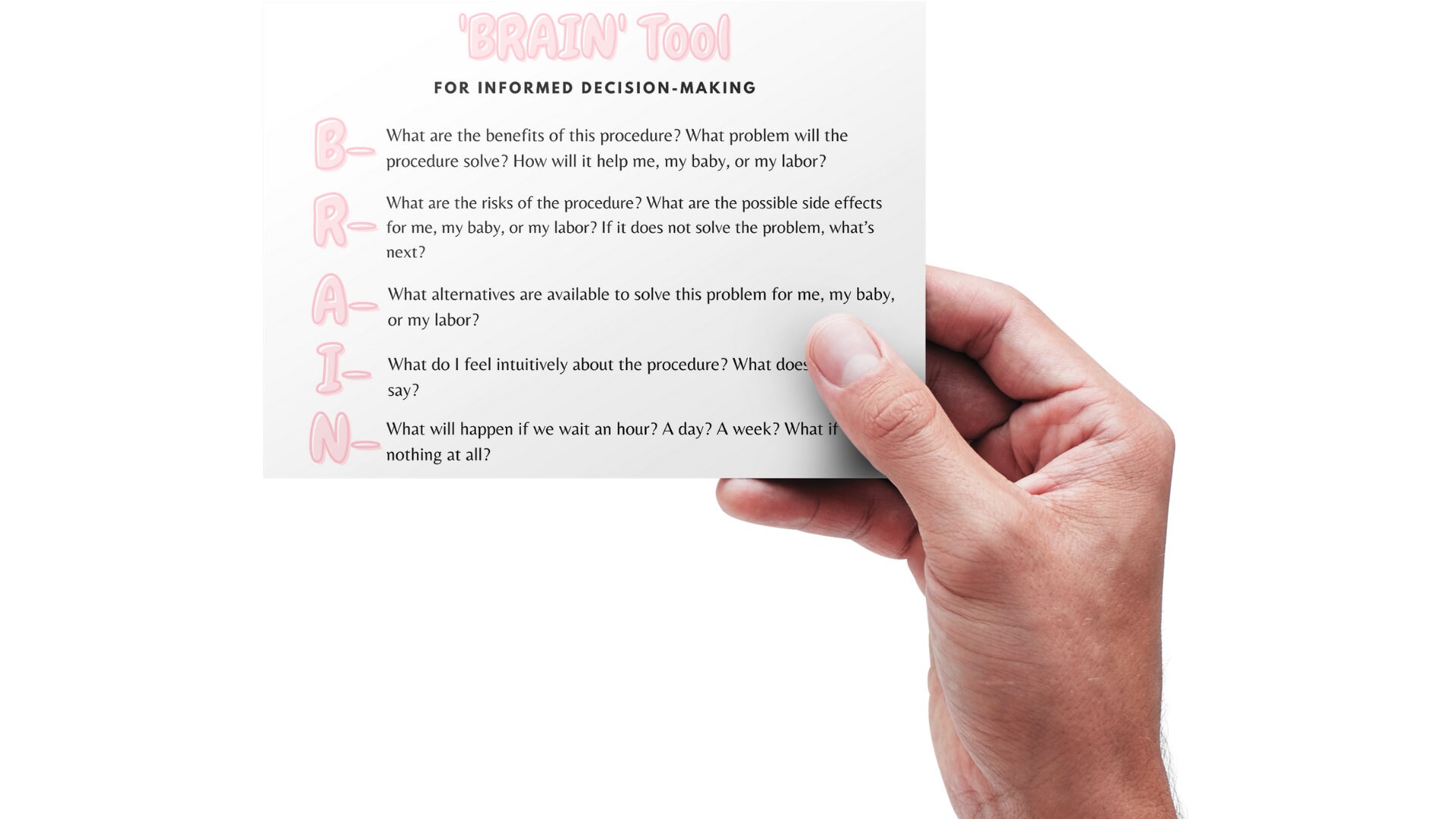 BRAIN Tool for Informed Decision-making | Childbirth Education | Doula ...