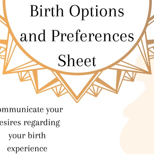 Birth Options and Preferences Sheet Childbirth Education - Etsy
