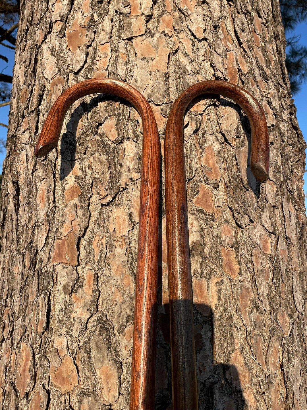 Shepherd's Crook, Shepherds Staff, Stockmans Cane, Stained Solid Oak ...