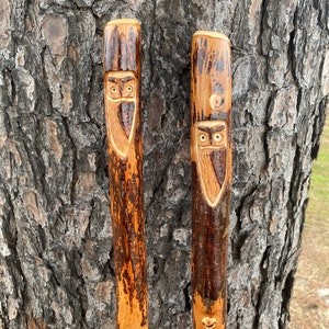 Owl Walking Stick, Hand Carved Owl Hiking Stick, 60" Walking Stick - Etsy