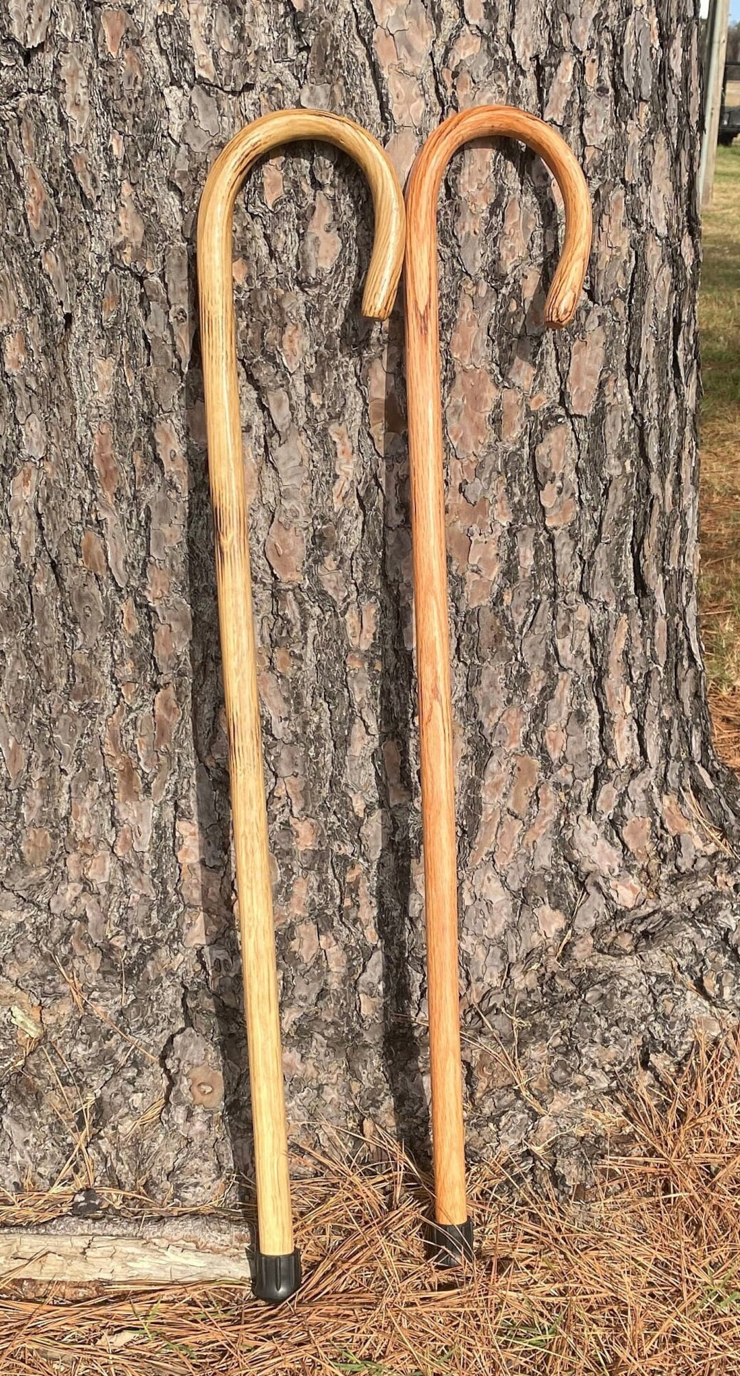 Shepherd's Crook, Shepherd’s Staff, Stockman’s Cane, Solid Oak Steam ...