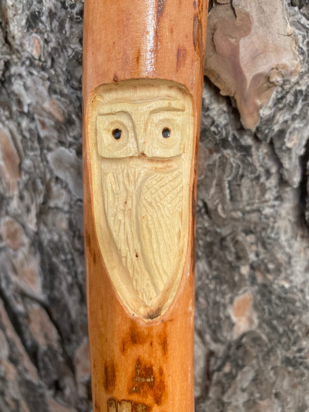 Owl Walking Stick Hand Carved Owl Hiking Stick 60 - Etsy