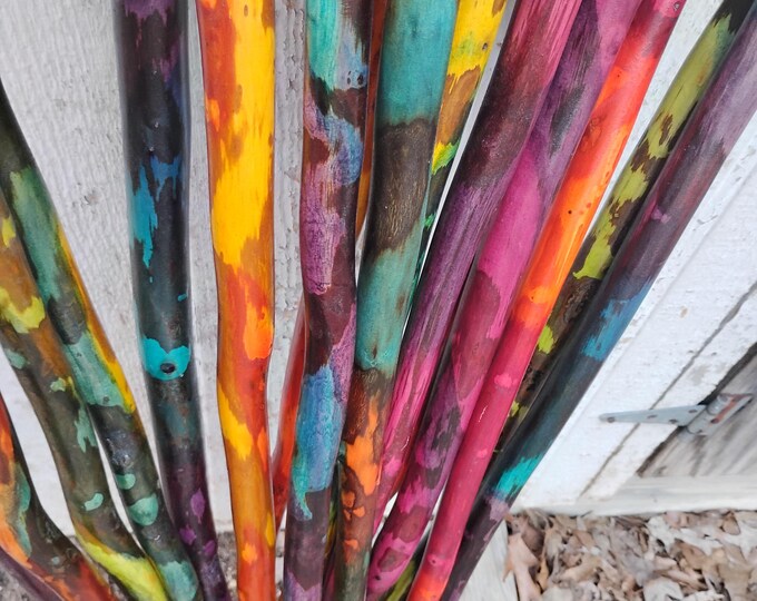 Tie Dye Sticks, Colorful Unique Hiking Staff - Etsy