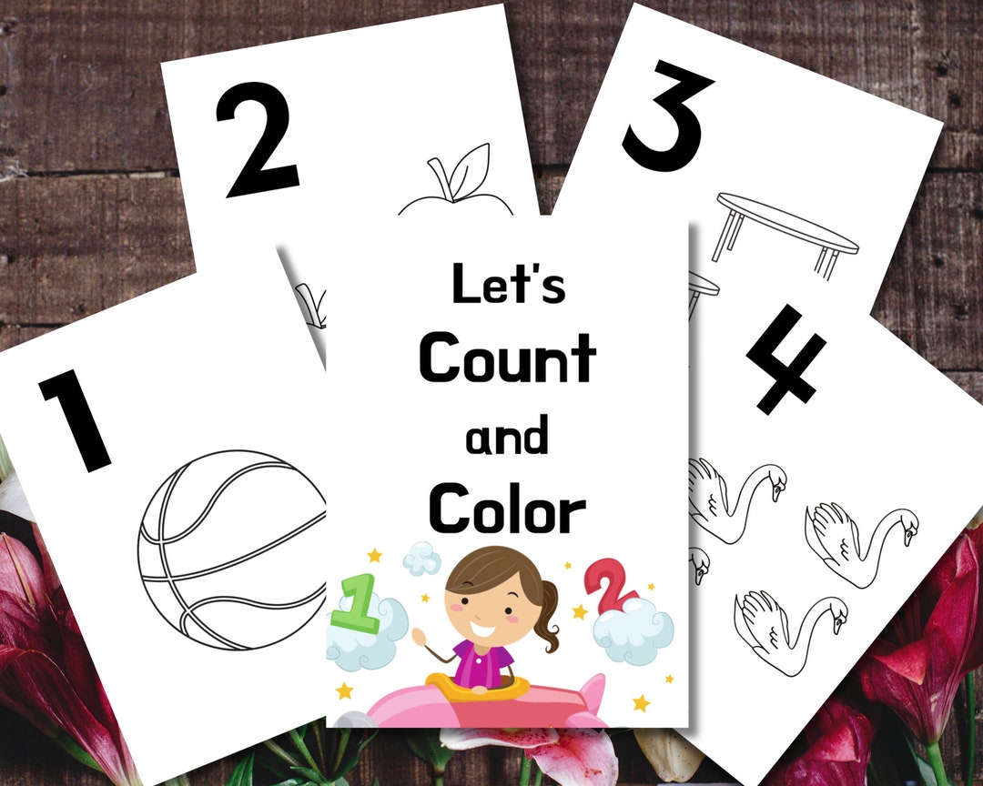 1 -10 Numbers Printable Coloring Page Worksheets for Preschool ...
