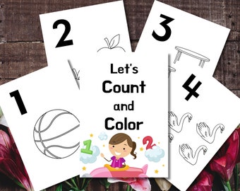 1 - 10 Numbers Printable Coloring Page Worksheets for Preschool ...