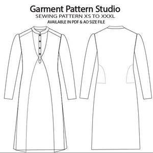 Men Designer Kurta Sewing Pattern All Size Grading XS to XXXL in A4 and ...