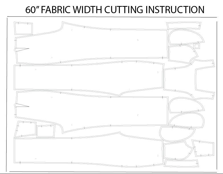 Squire Neck Jump Suit Sewing Pattern All Size Grading XXS to XXXL in A4 ...