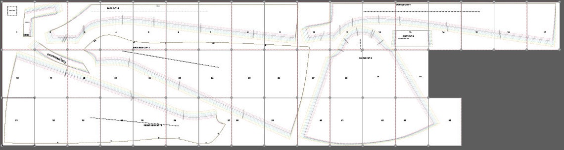 Square Neck Long Dress Sewing Pattern All Size Grading XS to XXXL in A4 ...