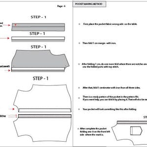 Men Mandarin Collar Shirt Sewing Pattern All Size Grading XS to XXXL in ...