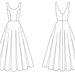 Round Neck Midi Dress Sewing Pattern All Size Grading XS to XXXL in A4 ...