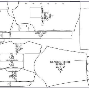 Men Classic Shirt Sewing Pattern All Size Grading XS to XXXL in A4 and ...