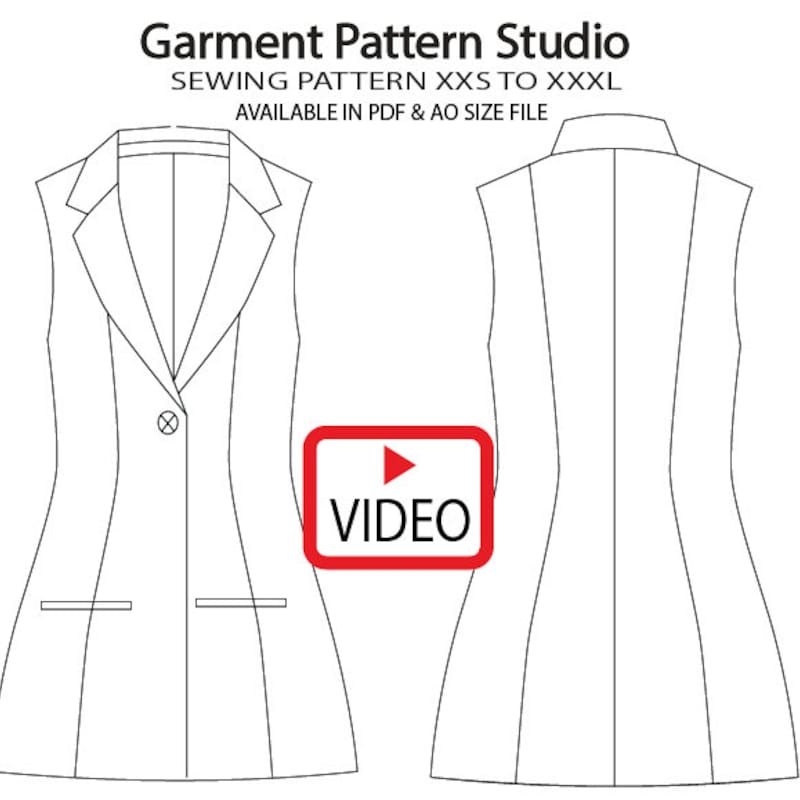 Long Vest Pattern - Etsy