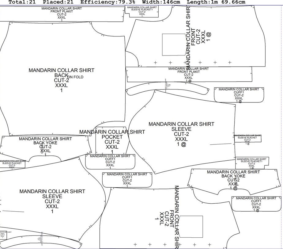 Men Mandarin Collar Shirt Sewing Pattern All Size Grading XS - Etsy