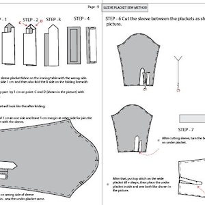 Men Mandarin Collar Shirt Sewing Pattern All Size Grading XS to XXXL in ...
