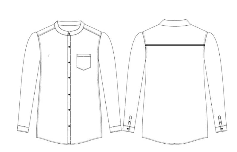 Men Mandarin Collar Shirt Sewing Pattern All Size Grading XS - Etsy