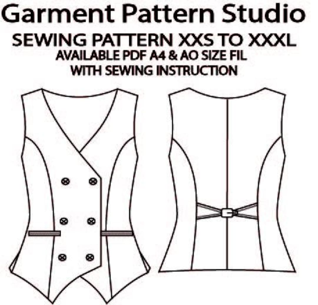 Women's Waistcoat Sewing Pattern, All Sizes (PDF File) - Etsy