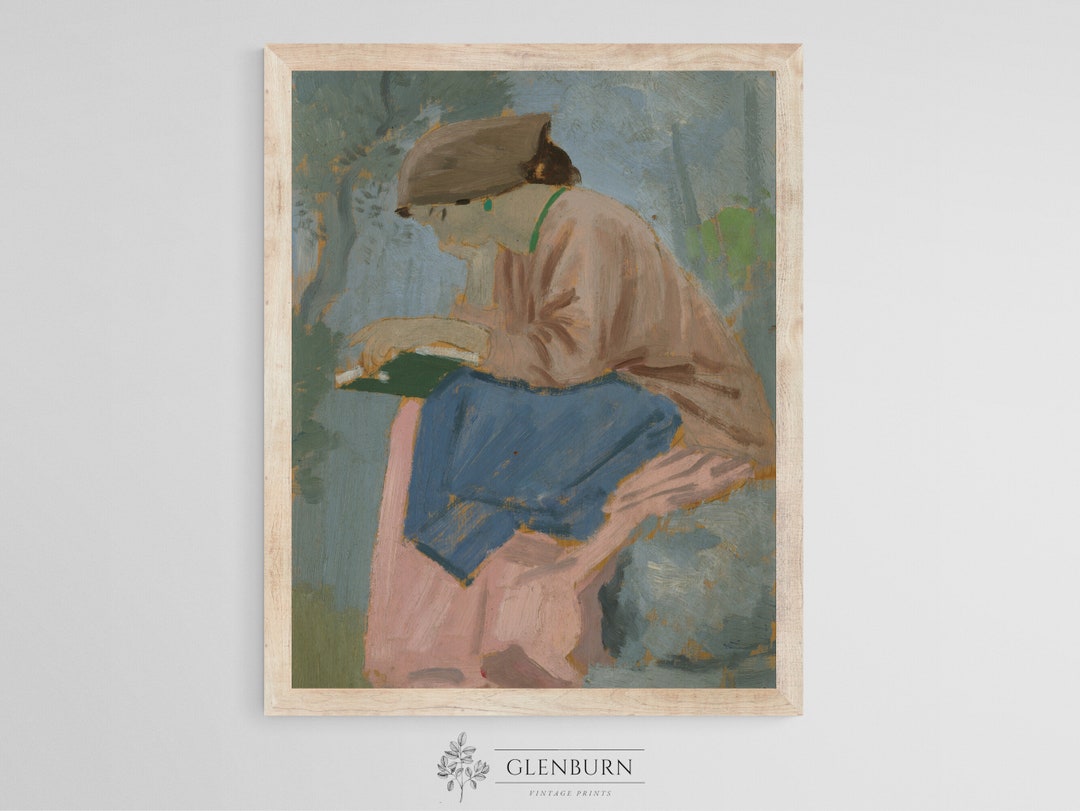 Vintage French Portrait Woman Reading | INSTANT DOWNLOAD Painting | 96 ...