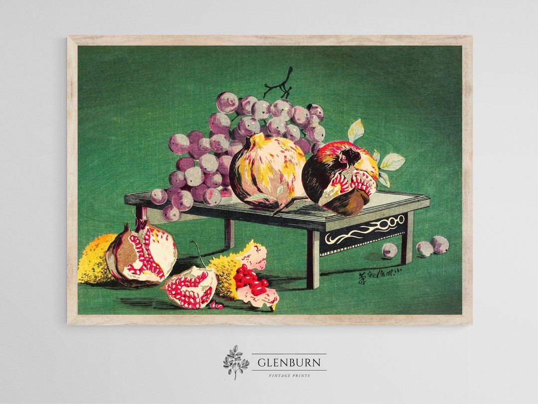 Vintage Green Still Life Painting | Eclectic Wall Art | DIGITAL ...