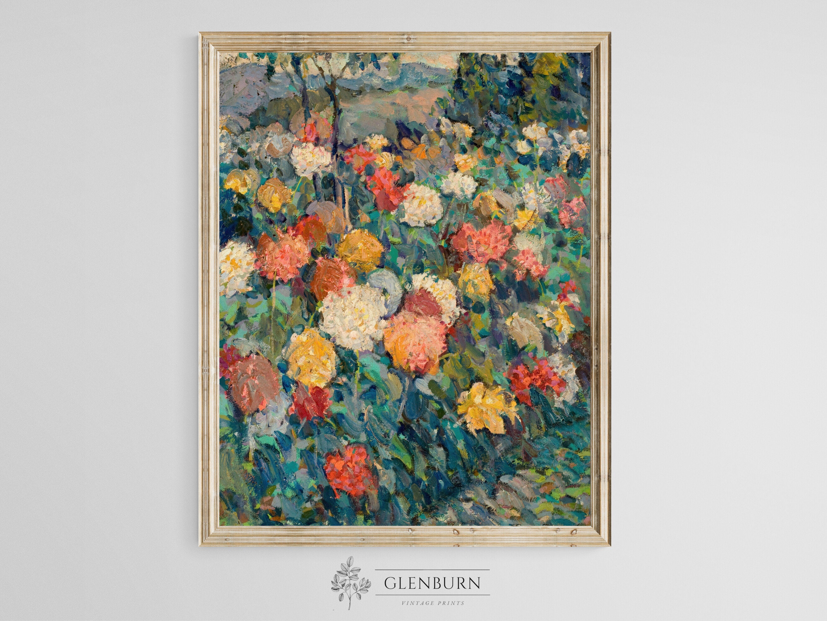 Rose Garden Oil Painting Spring Flower Wall Art MAILED - Etsy