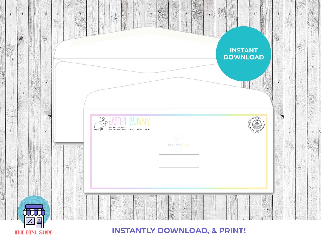 Easter Bunny Letter Envelope | From Easter Bunny to Child | Printable ...