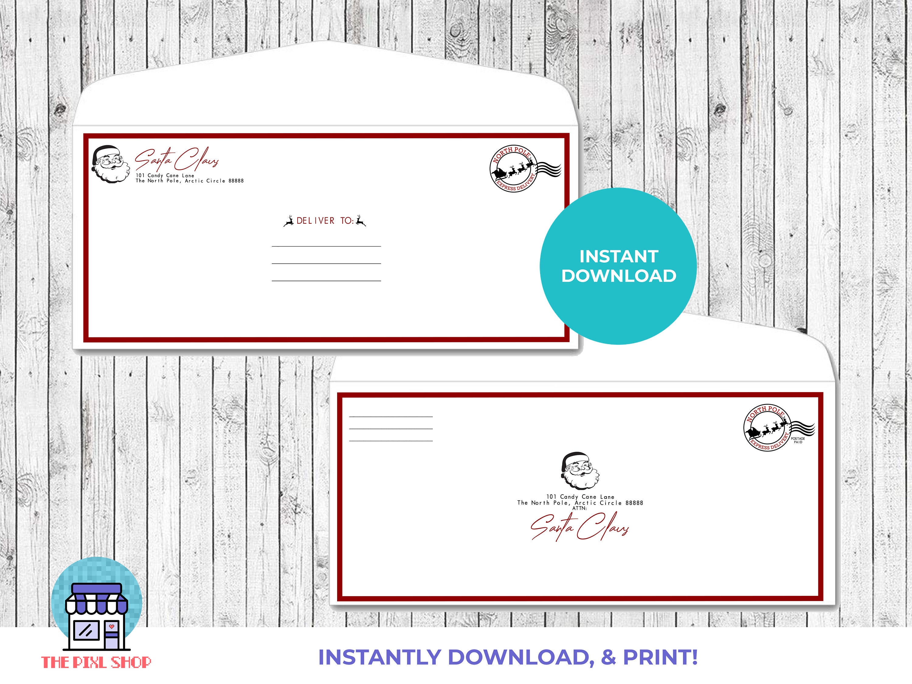 Santa Letter Envelope | 2 Pack - to & From Santa | Christmas List ...