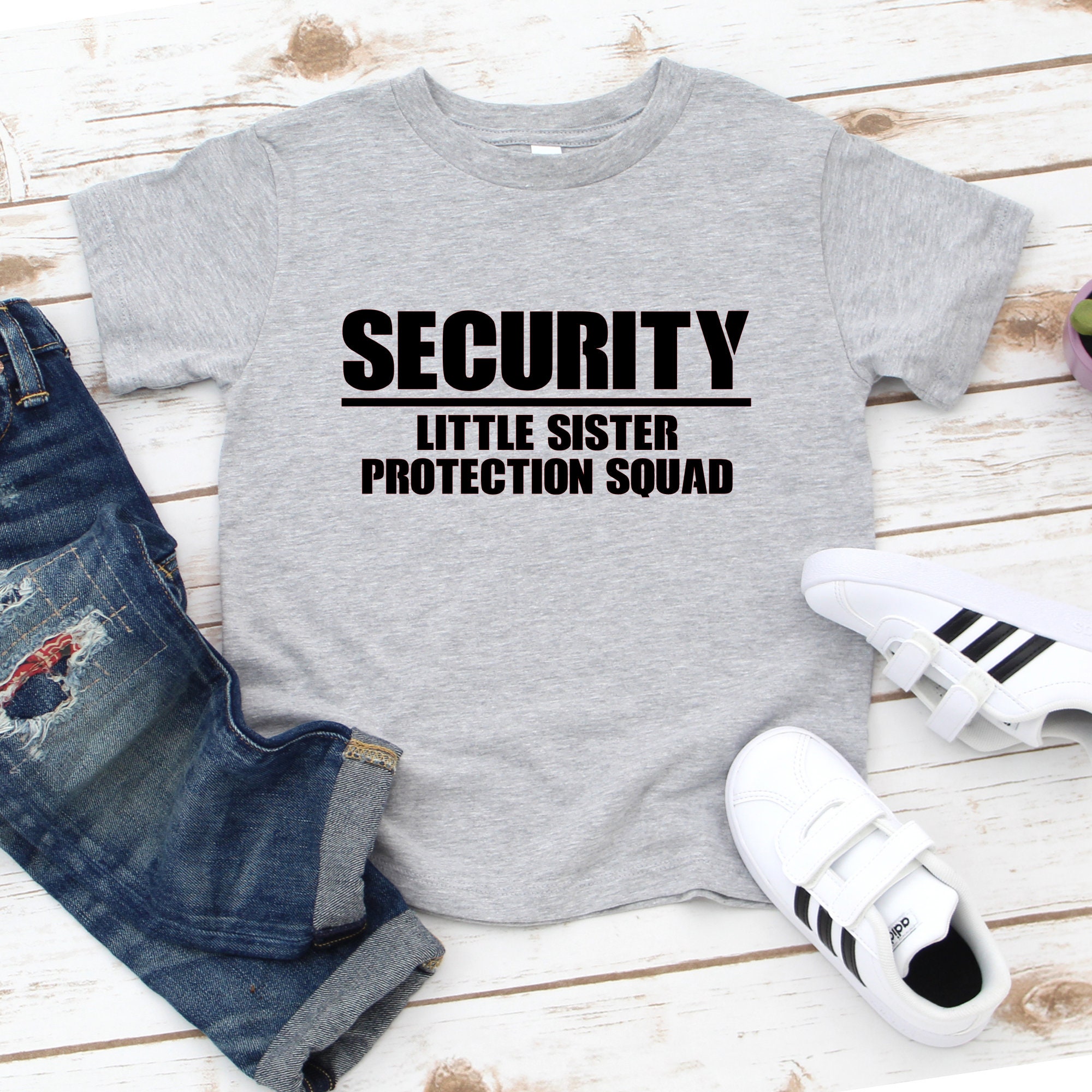 Security Little Sister Protection Squad Shirt, Big Sister Shirt, Big ...