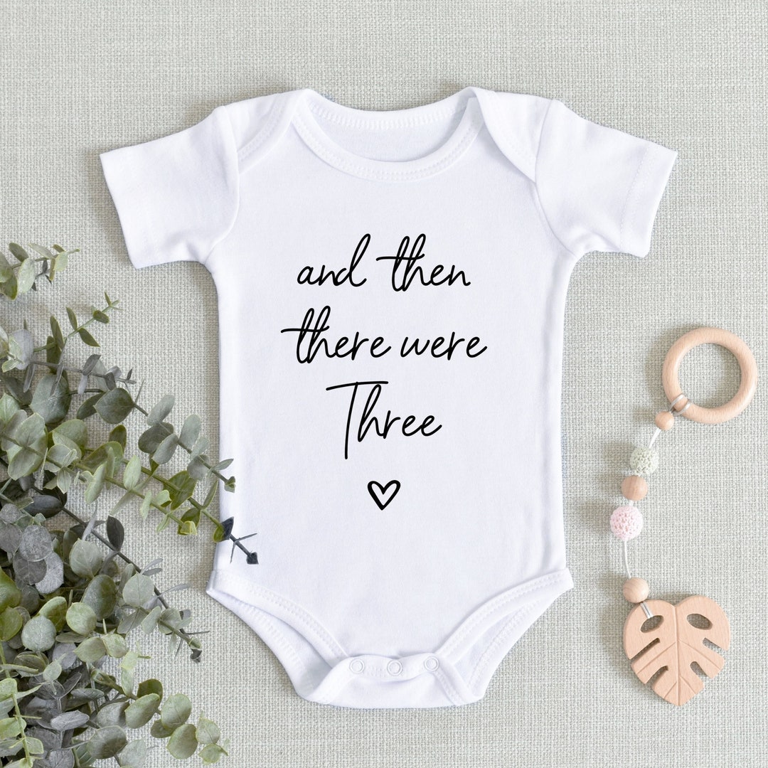 And Then There Were Three Onesie, Pregnancy Reveal, Baby Reveal to ...