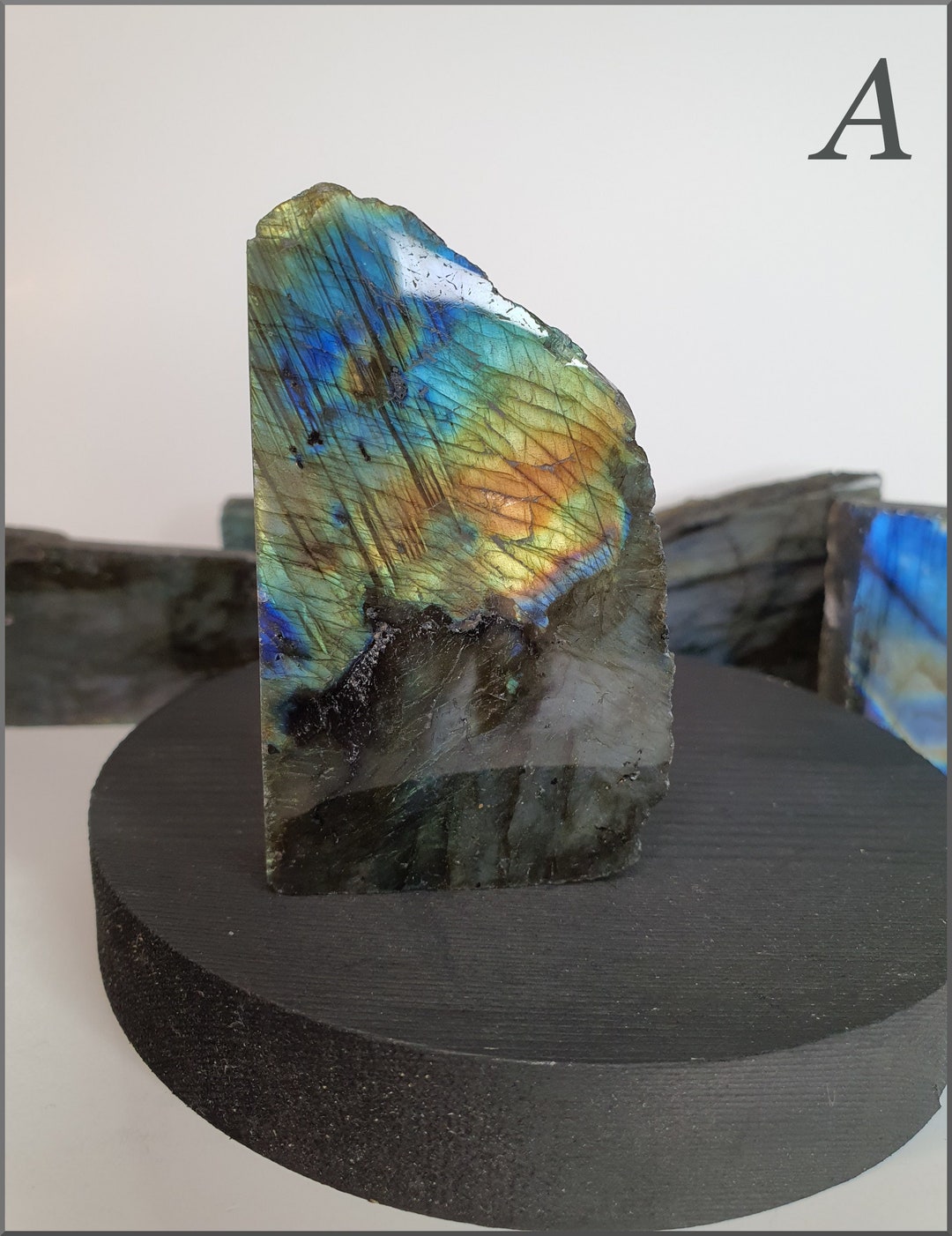 Natural Half Polished Labradorite Slabs, Self Standing Flashy ...
