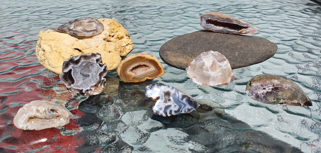 Druzy Oco Geode, Oco Geode Halves, Cut Polished Geode, Natural Oco ...