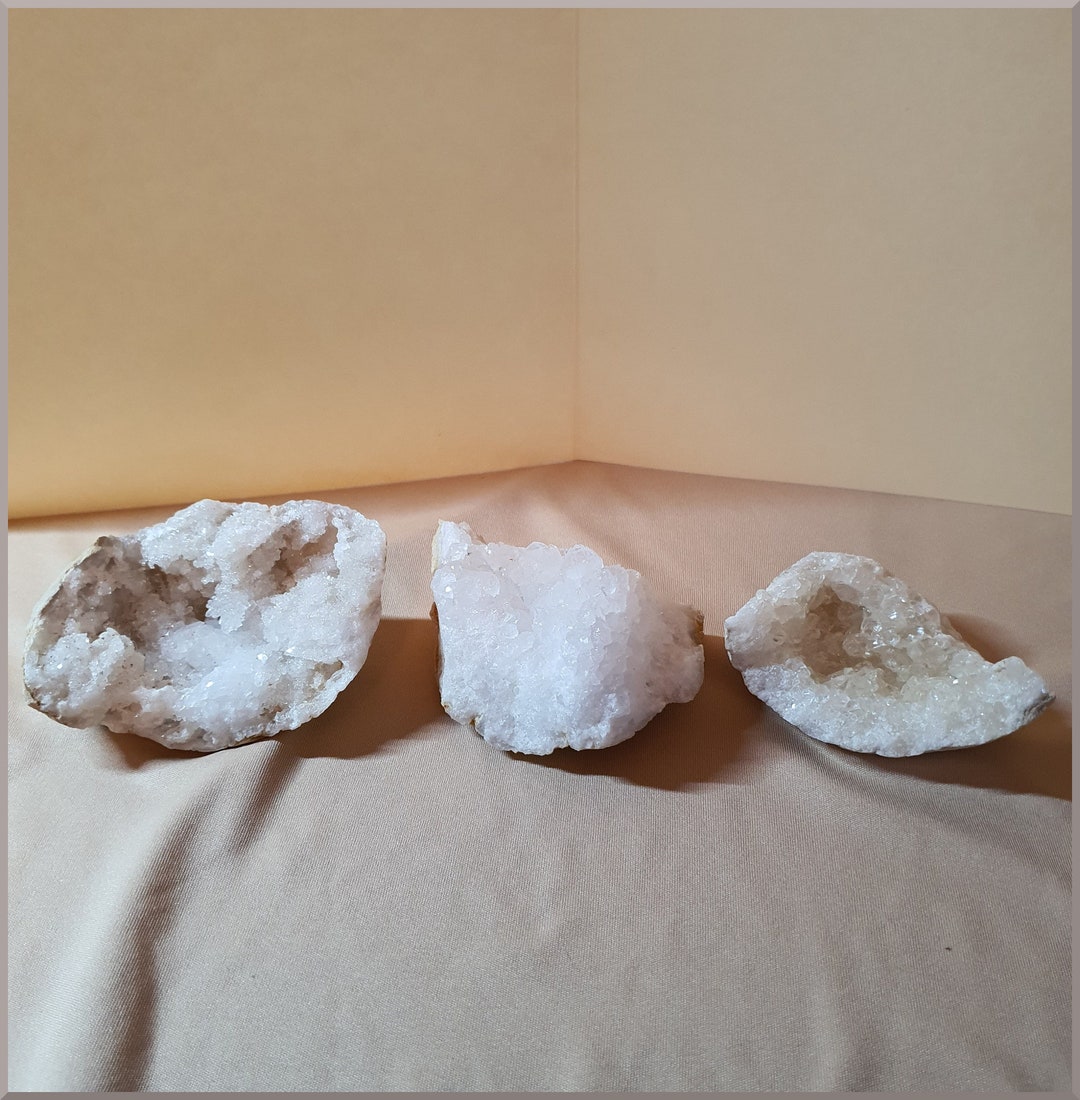 Large Moroccan Quartz Geodes, Druzy Geode Half, Cut Geode, Large Druzy ...