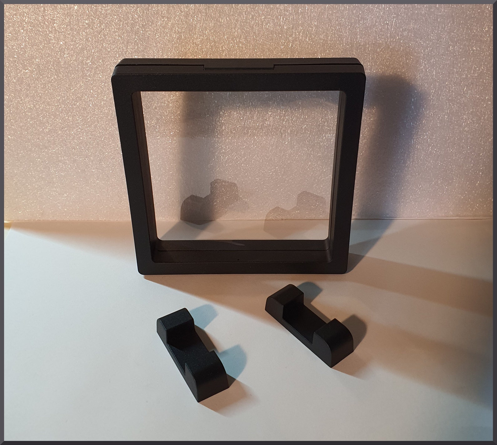 Square 3D Floating Display Frame Black or White Display Stand - Etsy