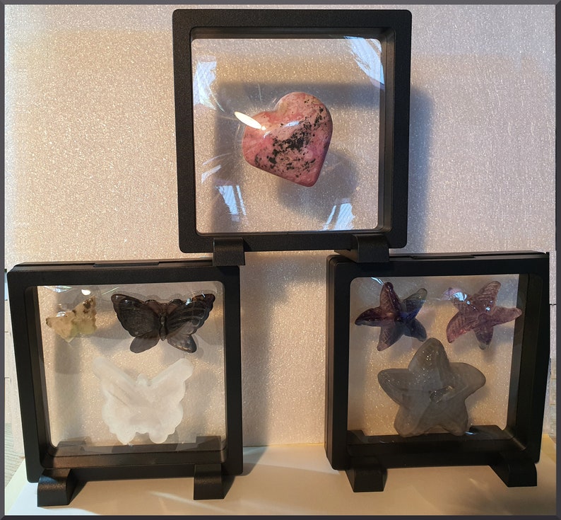 Square 3D Floating Display Frame Black or White Display Stand - Etsy