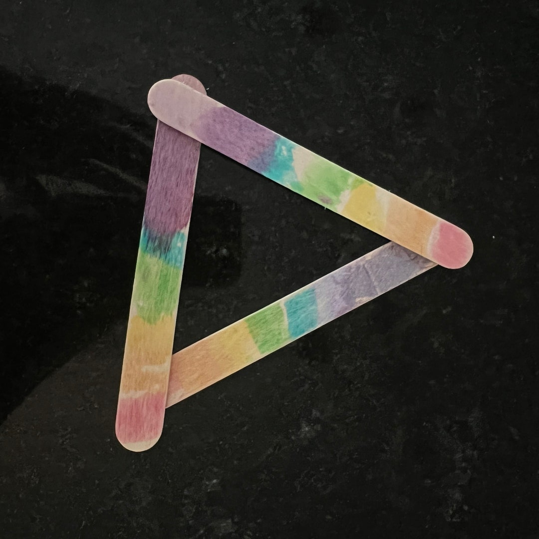 Popsicle Rainbow Sticks Kid Art TRIANGLE - Etsy