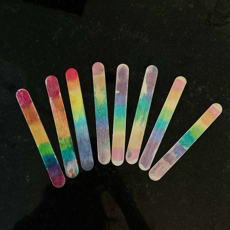 Single Popsicle Rainbow Sticks Kid Art - Etsy