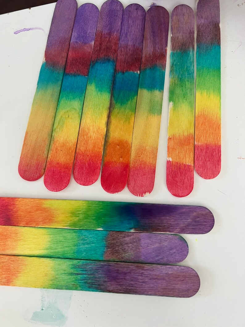 Single Popsicle Rainbow Sticks Kid Art - Etsy