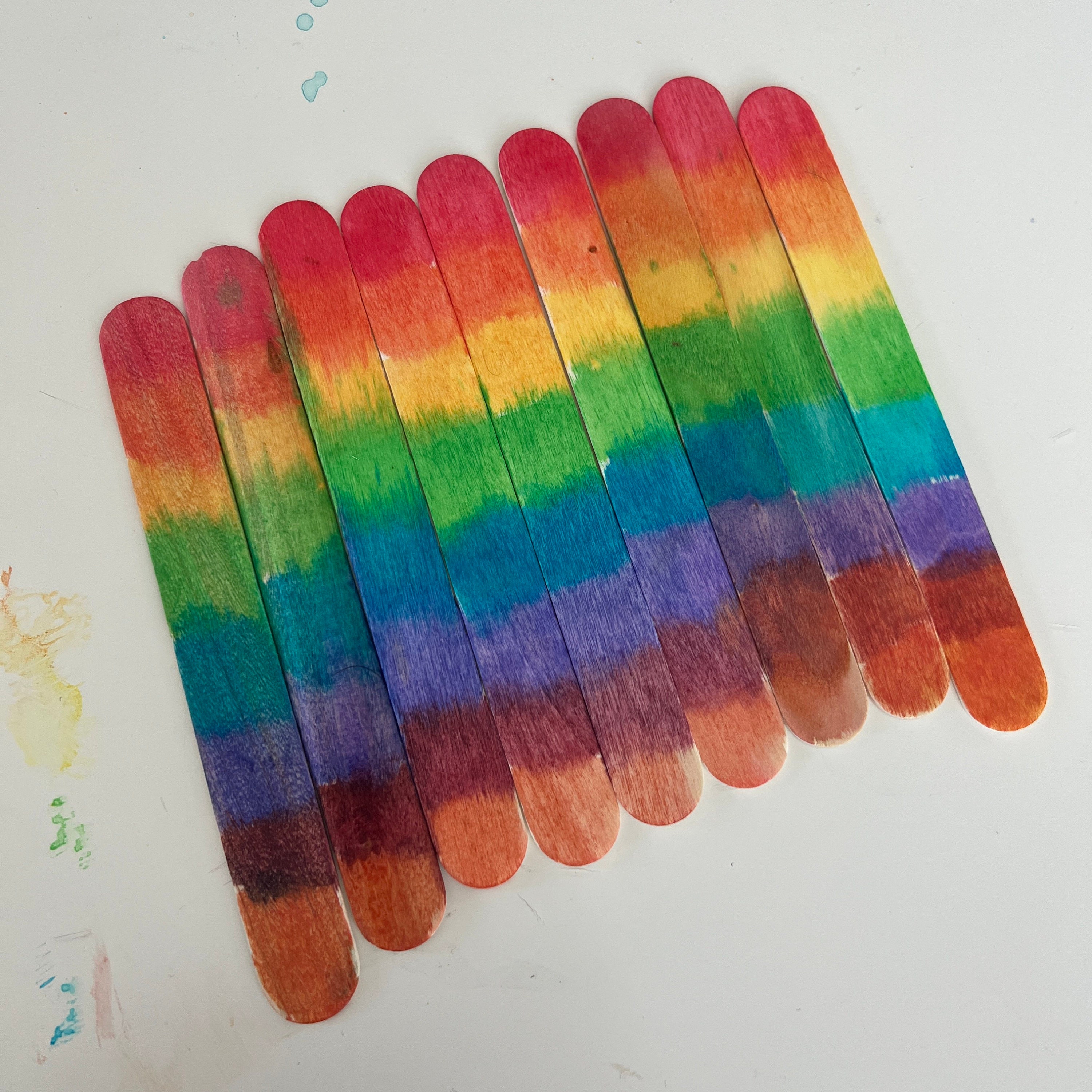 Single Popsicle Rainbow Sticks Kid Art - Etsy