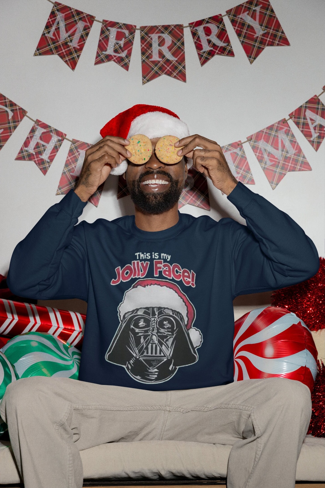 Darth Vader This is My Jolly Face Star Wars Christmas - Etsy